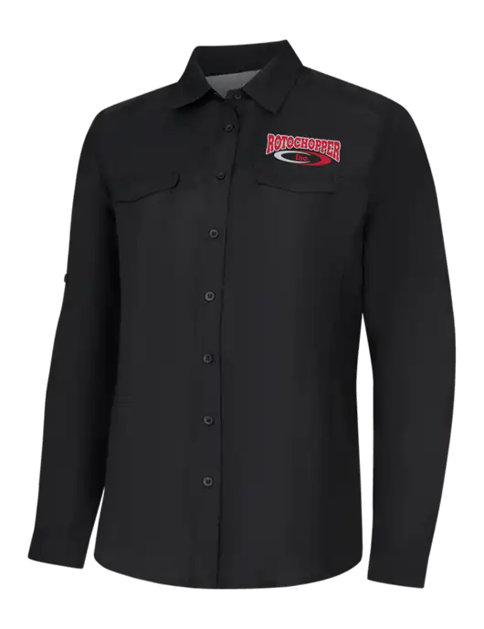 Womens Black Long Sleeve UV Daybreak Shirt w/Rotochopper Logo