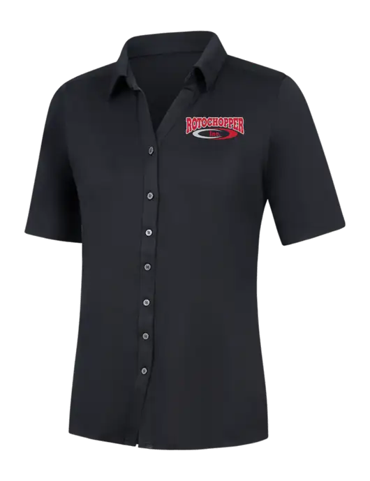 Womens Black City Stretch Top w/Rotochopper Logo